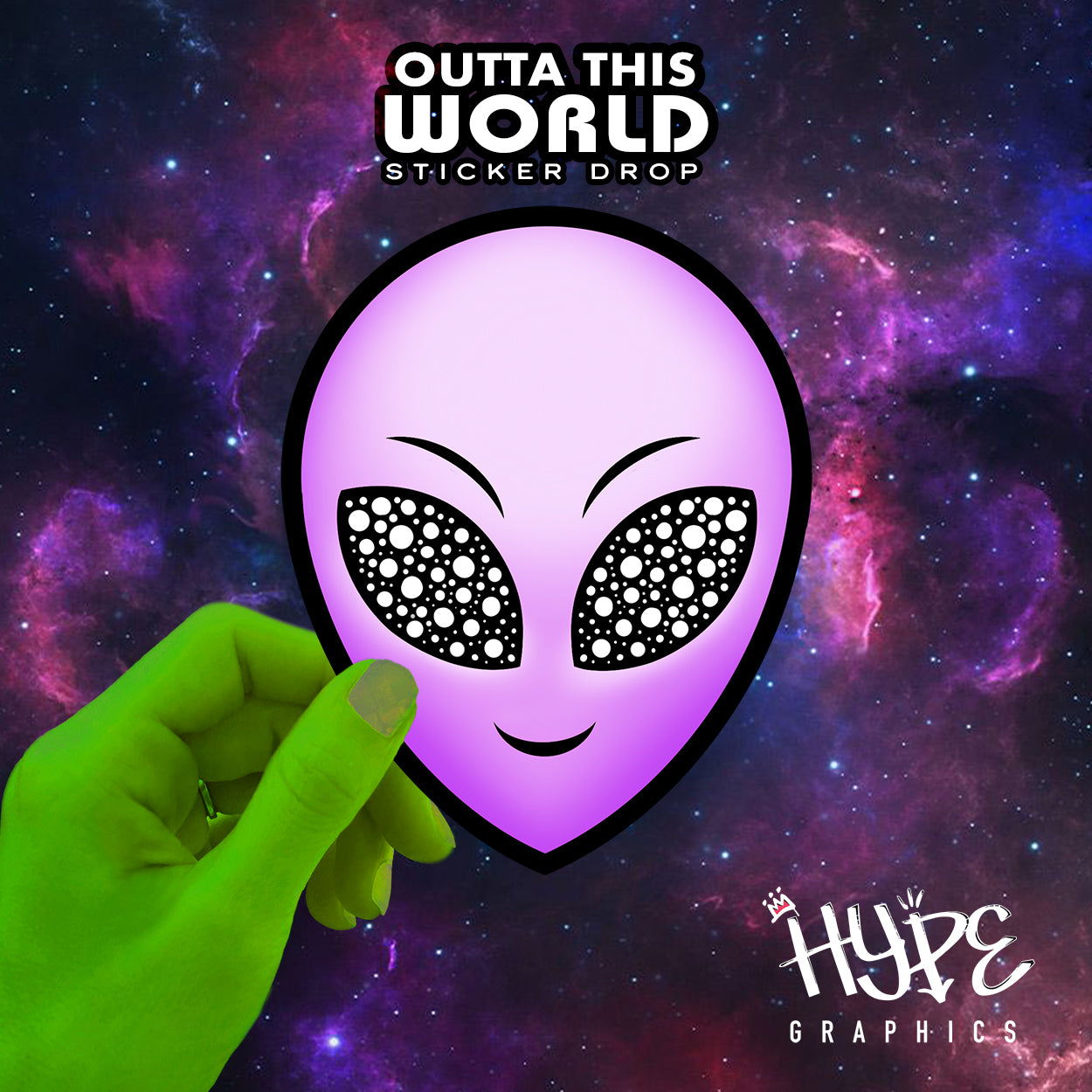 Alien Head Sticker – Hype Graphics